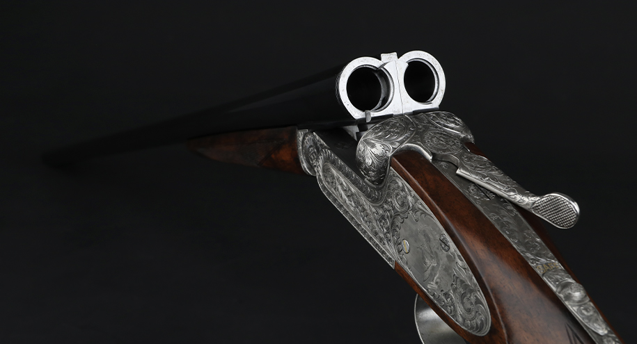AYA FINE GUNS MODEL PREMIUM GAME SCENES SIDE BY SIDE SHOTGUN SIDELOCK