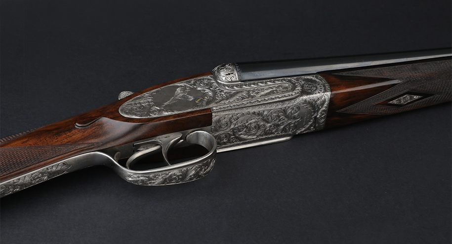 AYA FINE GUNS MODEL PREMIUM GAME SCENES SIDE BY SIDE SHOTGUN SIDELOCK
